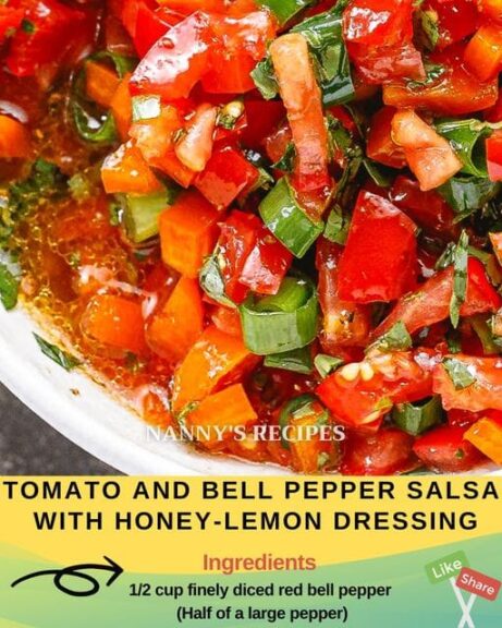 Tomato and Bell Pepper Salsa with Honey-Lemon Dressing Recipe