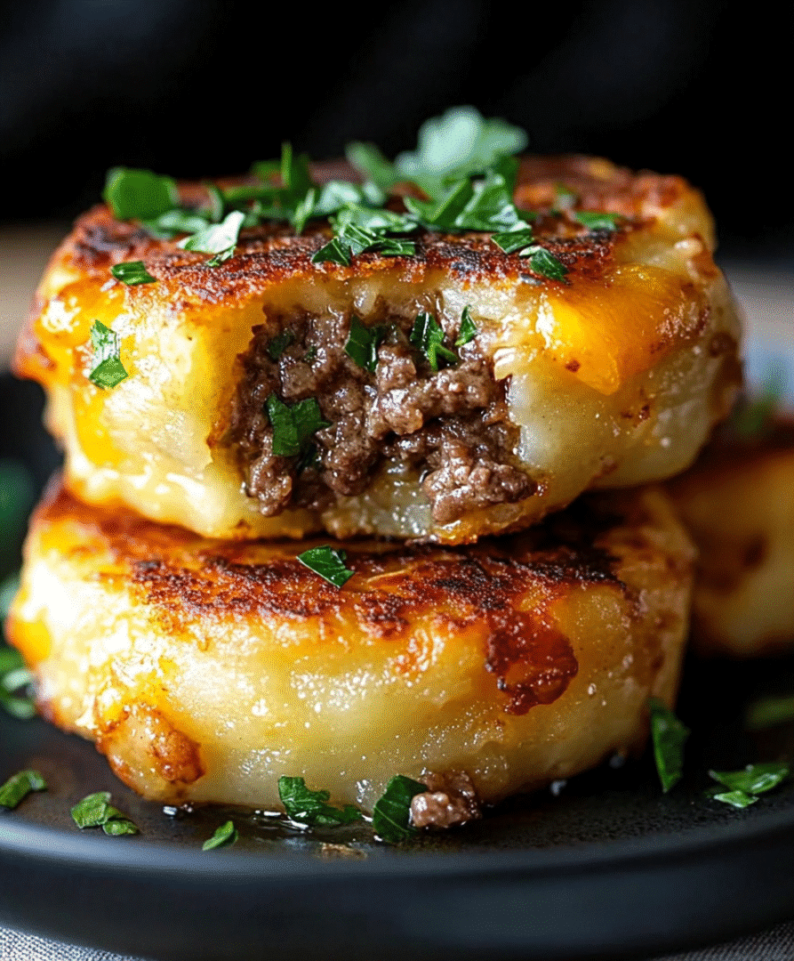 Cheesy Beef Stuffed Potato Cakes: Easy Recipe You’ll Love