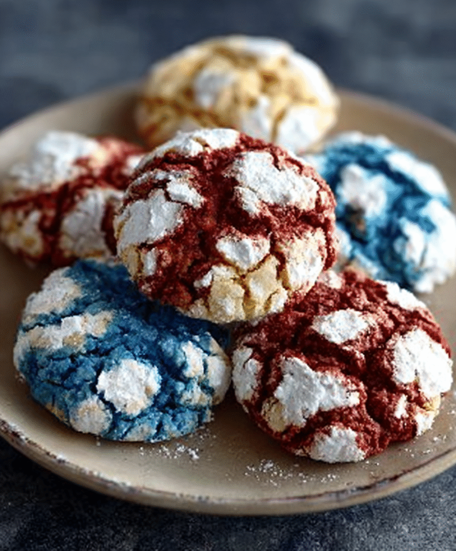 Patriotic Crinkle Cookies with a Butter-Rich Base: Discover the Twist! • Nannyis Recipes