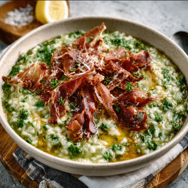 Fennel & Lemon Risotto with Crispy Prosciutto delights!