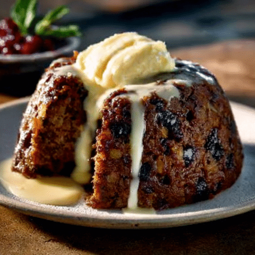 Traditional Plum Pudding with Brandy Butter Sauce Recipe Unveiled!