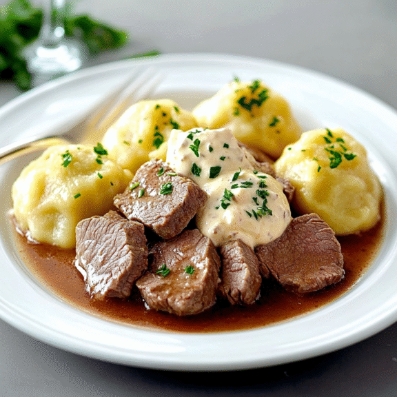 Czech Beef in Cream Sauce with Dumplings: Discover the Comfort!