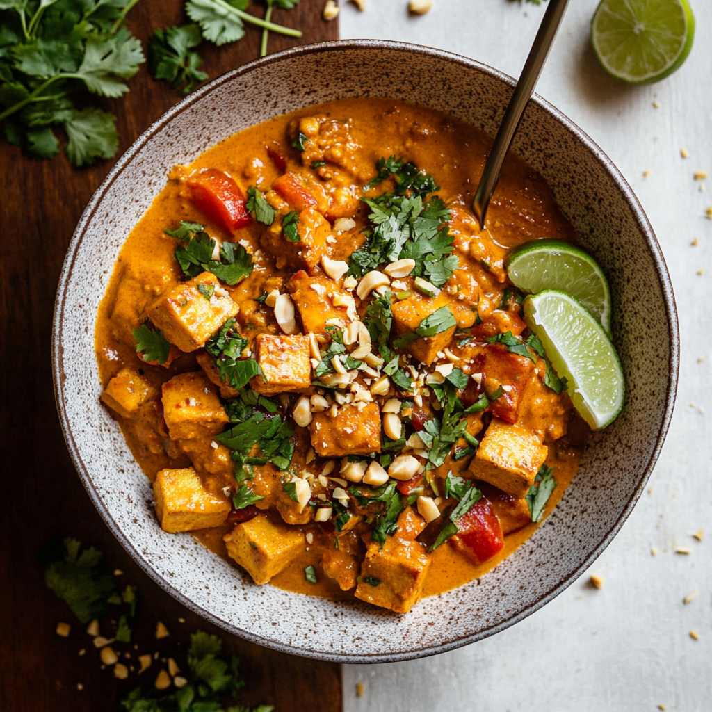 Tofu and Sweet Potato Peanut Butter Curry made easy!